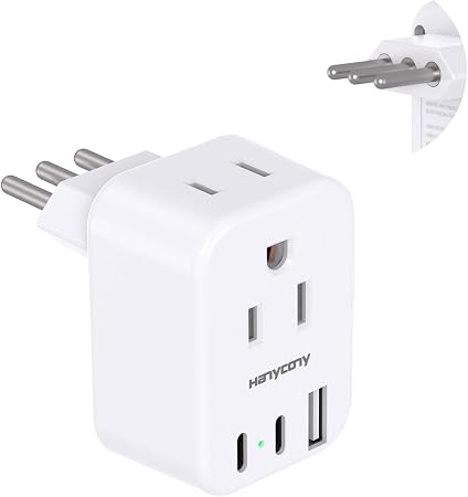 Amazon.com: HANYCONY Italy Travel Power Plug Adapter, Type L Plug ...