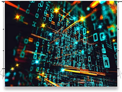 Amazon.com : BELECO 7x5ft Fabric Technology Binary Web Glob Backdrop ...