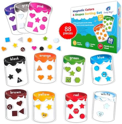 Amazon.com: 88 PCS Magnetic Color Sorting Set - Magnetic Shapes & Color ...