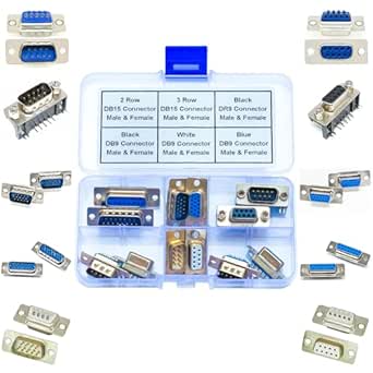 Amazon.com: Yoeruyo DB9 DB15 DR9 Male Female Connector D Sub Couplers ...