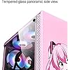 Pink Anime ATX Mid-Tower PC Case with Tempered Glass & USB Ports