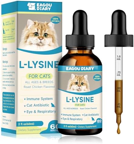 L-Lysine for Cats, Cat Lysine Drops, Immune Support Supplement, Allergy ...