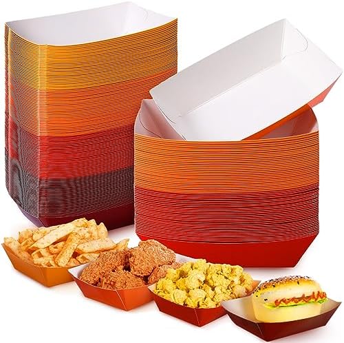 Amazon.com: 120 Pcs Fall Paper Food Boats 1lb Disposable Paper Food ...