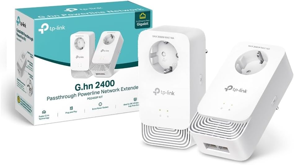 TP-Link Kit CPL G.hn2400 avec 2+2 Ports Gigabit et Prise Intégrée ...
