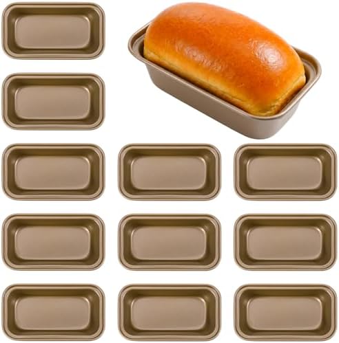 Amazon.com: Afcabakila 12 Pcs Mini Loaf Pans, Easy-Clean Non-Stick ...