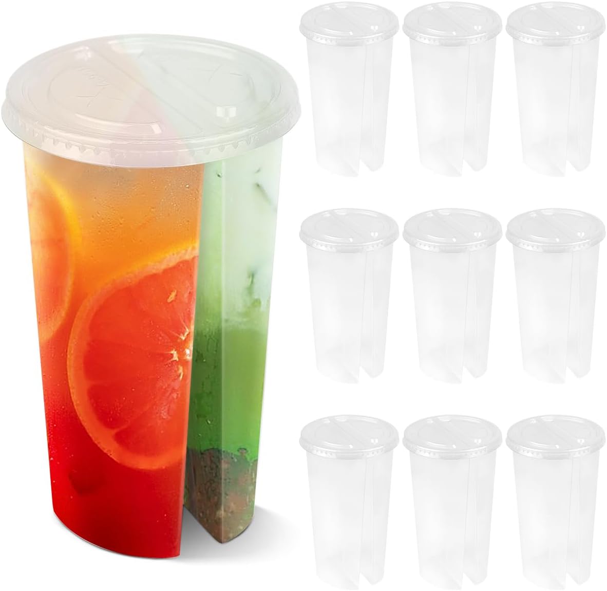 Amazon.com: DOERDO 20PCS Plastic Drink Cups, Clear Double Thicken Cup ...