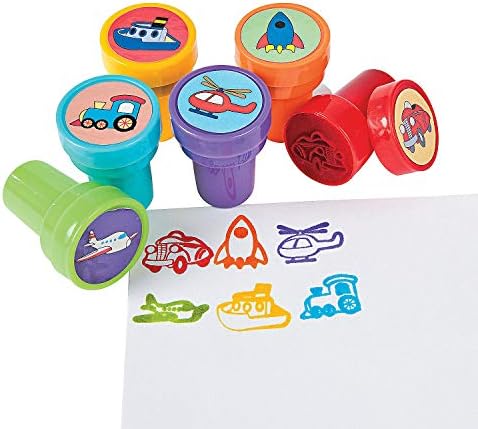Amazon.com: Assorted Multicolor Transportation Vehicle Plastic Stampers ...