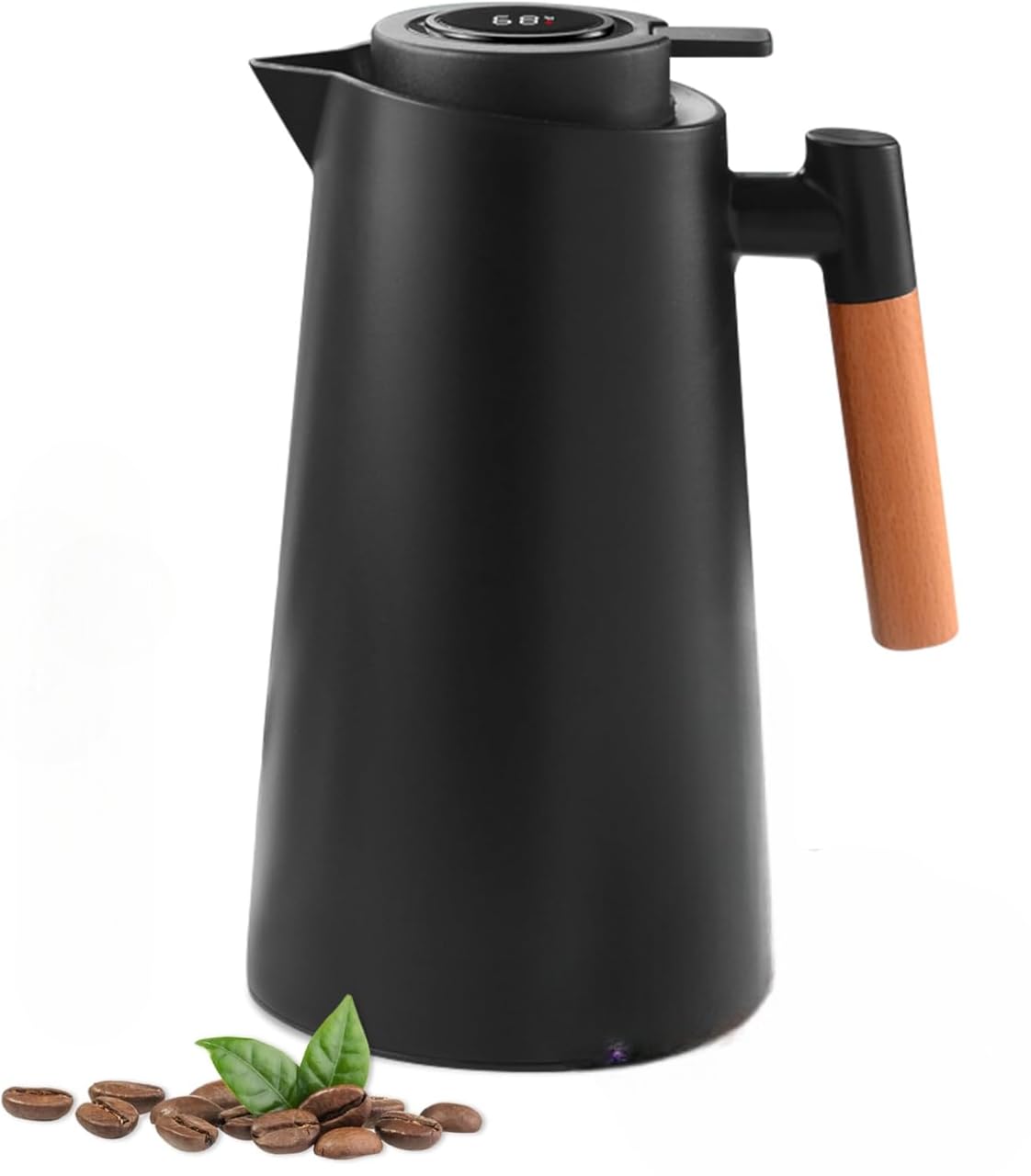 Vasukie Thermal Teapot with Handle,Coffee Carafe, 1L Double Walled ...