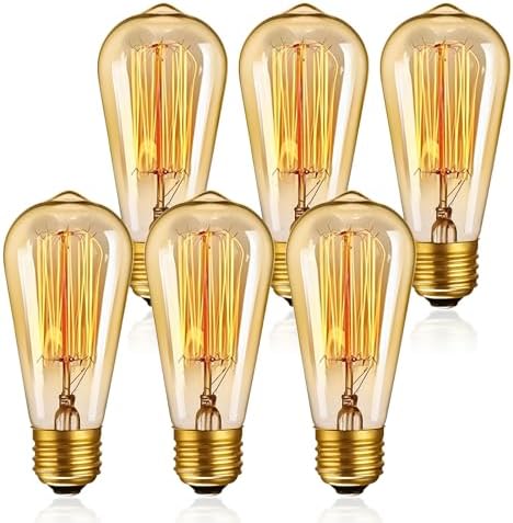 KAMYSEN Edison Light Bulbs,Dimmable Vintage Light Bulbs 40 Watt ...
