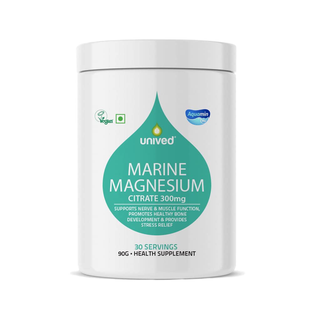 Unived Marine Magnesium, Aquamin Magnesium Citrate 300mg from Sea Water ...