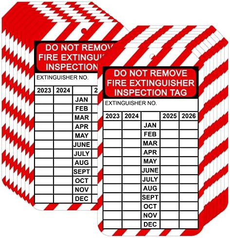 SmartSign 4-Year Yellow Fire Extinguisher Tags Monthly Inspection (10 ...