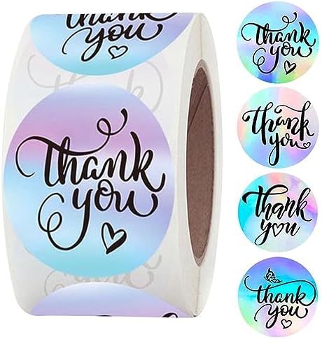 1 Roll Thank You Stickers 500 Pcs Thank You Label Packaging Gift Wrap ...