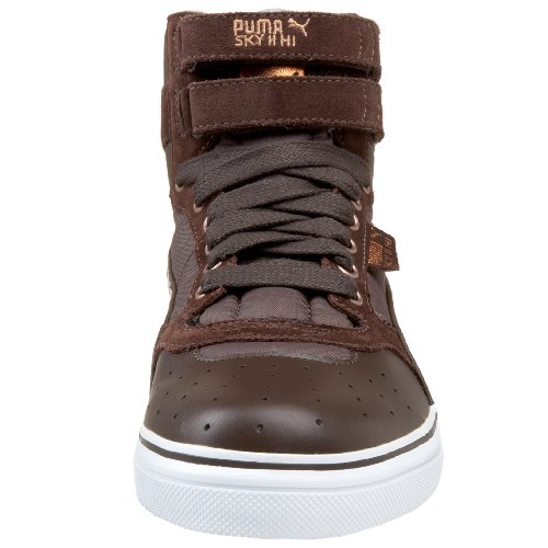 Buy PUMA Men's Sky High Vulc RLS High Sneaker,Chocolate/White/Brass,13 ...
