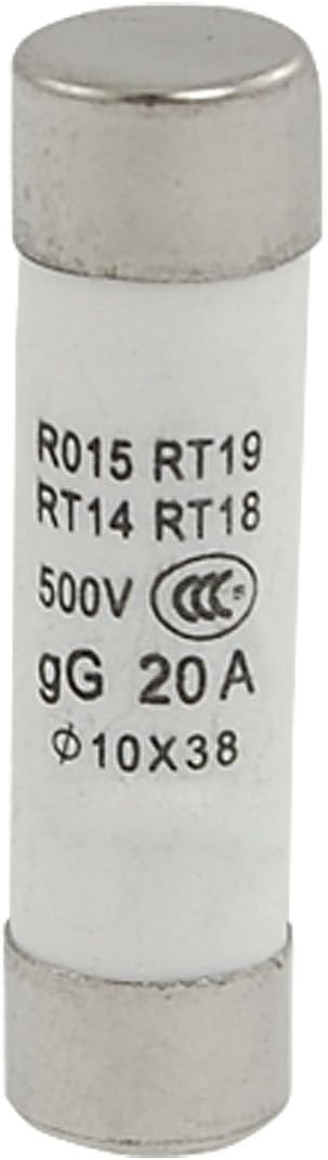 uxcell RO15 10 x 38mm Cylinder Contact Cap Ceramic Fuses 500V 20A 20 ...