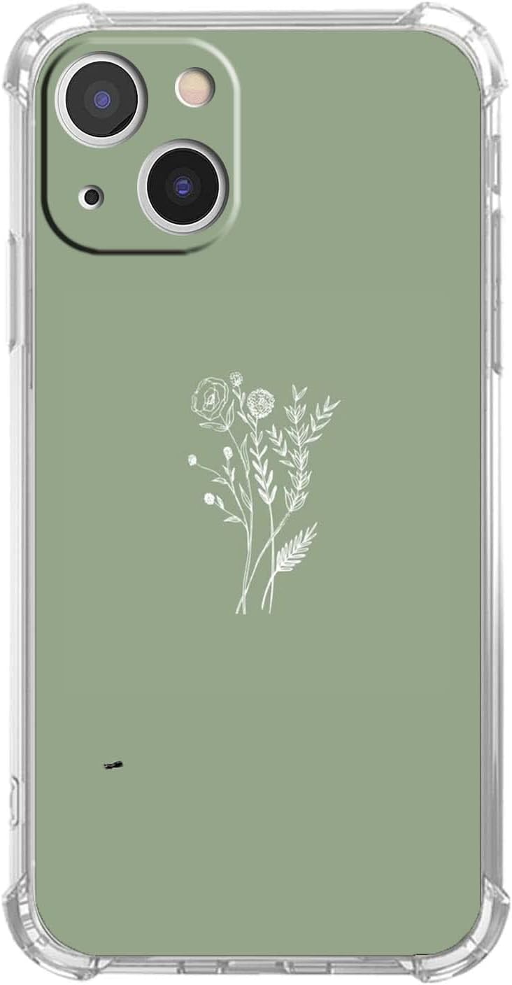 Amazon.com: Nsyosio Green Flower Case Compatible with iPhone 13 ...
