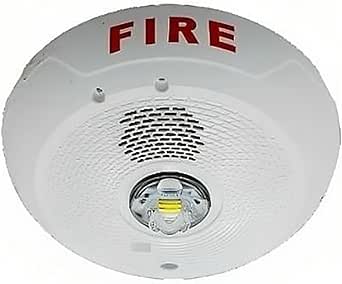 Amazon.com: System Sensor SCWLED L-Series Ceiling Mount Strobe with LED, FIRE Label, White ...