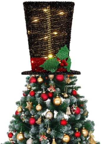 Amazon.com: Croknit Christmas Tree Topper Hat with LED Light 8.5 ...