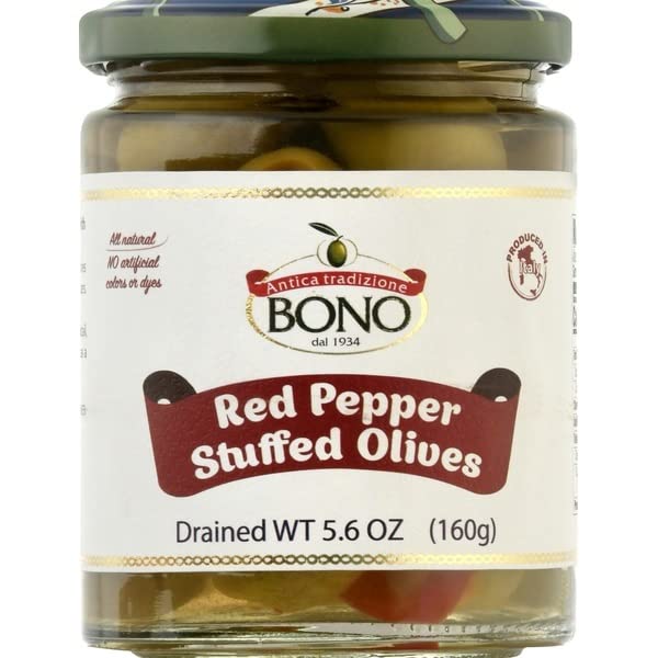 Amazon.com : Bono, Pepper Stuffed Olives, 5.6 Ounce : Grocery & Gourmet ...