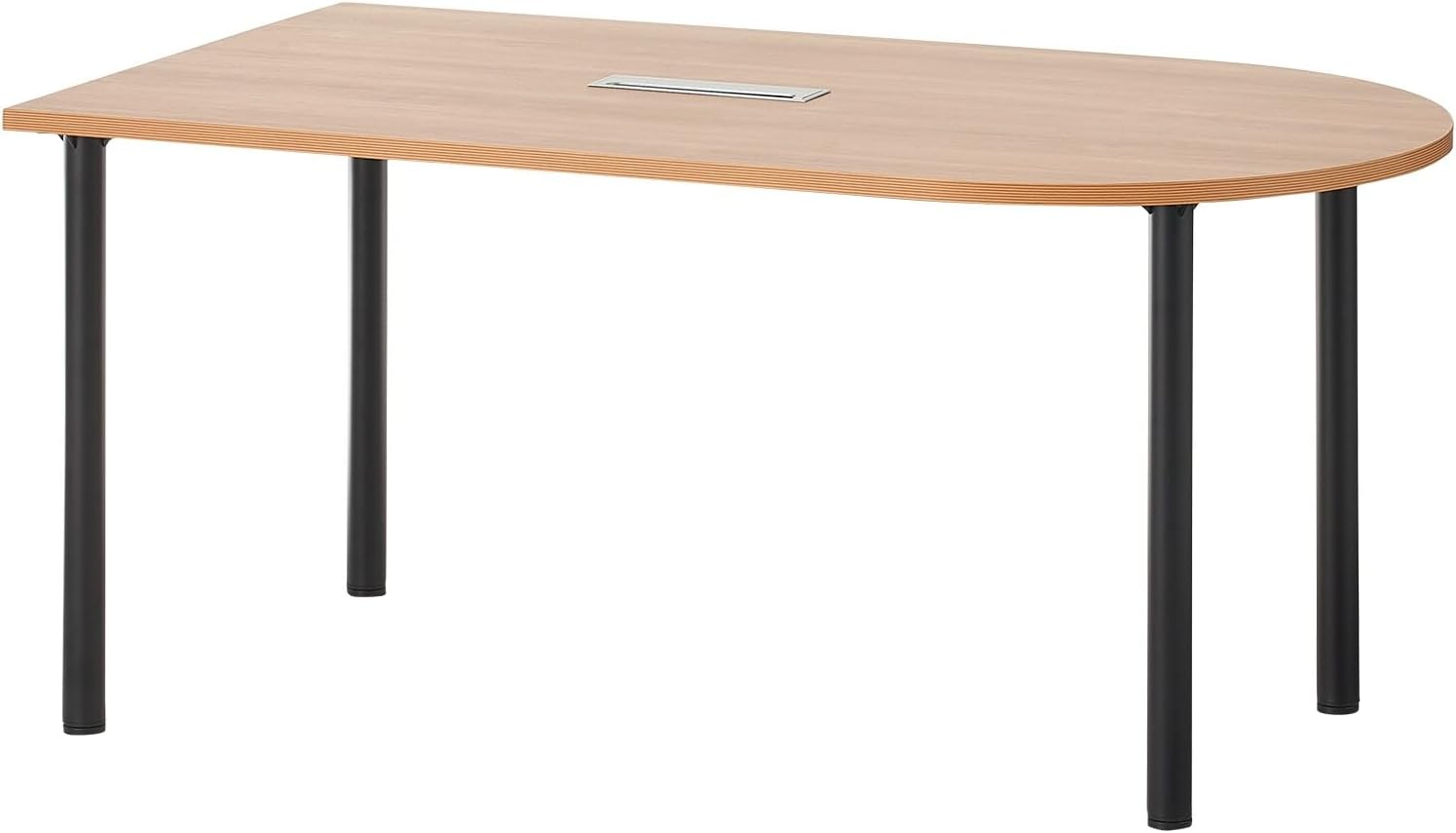 Amazon.co.jp: オフィスコム 法人様向け ミーティングテーブル 半楕円型 幅1600×奥行900×高さ720mm 配線ボックス付き ...