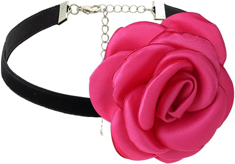 Amazon.com: yfstyle Flower Choker for Women Rose Choker Necklace Big ...