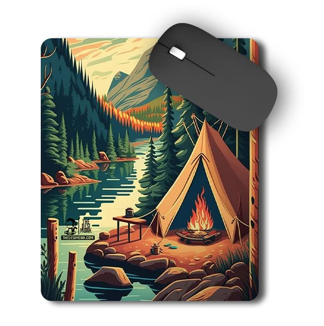The Desi Monk Tent Camping in Woods Mouse Pad for Gamers | Graffiti ...
