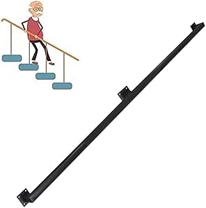Amazon.com: Black Iron Pipe Stair Handrail 8FT, Wall-Mounted Industrial ...