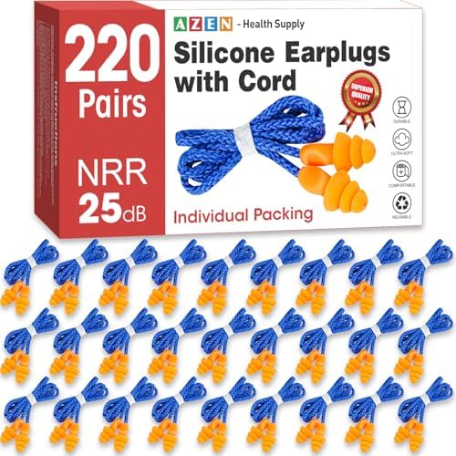Amazon.com: AZEN 220 Pairs Silicone Ear Plugs, Reusable Earplugs for ...