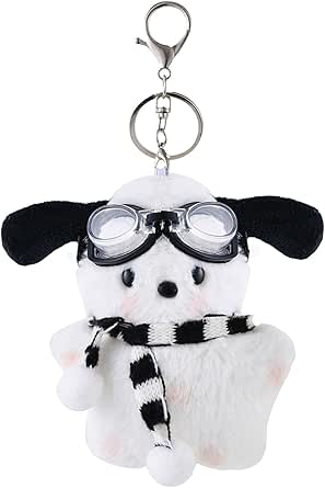 XLMCWT Cute Dog Keychain Kawaii Plush Puppy Dog Keychain Backpack Bag ...