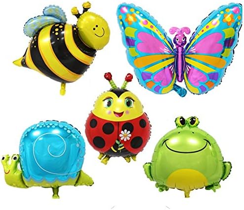Miya Set of 5 super cute insect animal balloons, butterfly, ladybird ...