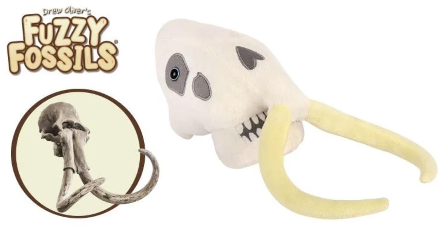 Fuzzy Fossils Woolly Mammoth Skull Plush Giant Microbes Prehistoric Toy ...