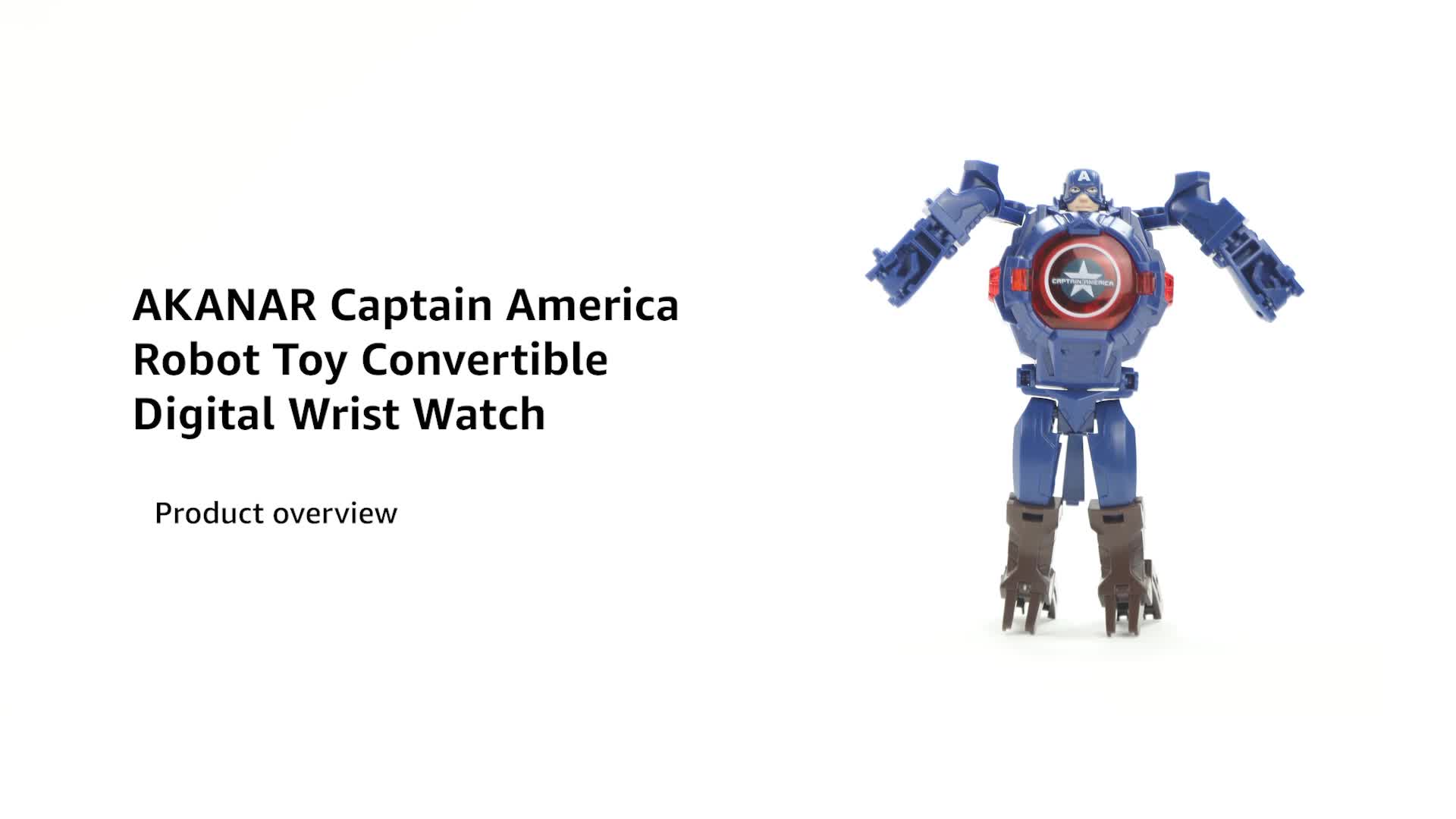 AKANAR Captain America Robot Toy Convertible Digital Wrist Watch for ...