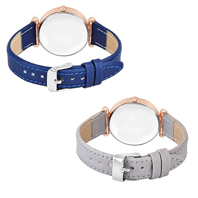Buy Carnage Princess Dial Pack of 2 Combo Leathers Strap Analog Women ...