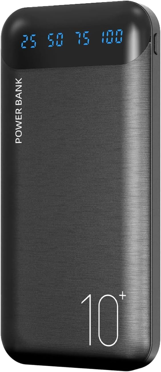 Power Bank 10000mAh Portable Charger Slim External Battery Pack with 2 ...