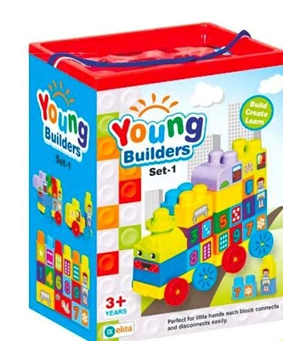 Buy Ekta Plastic Young Builders Set, Multicolor' Building Blocks for ...