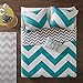 Amazon.com: HE Adorable 4pc Teal, Gray and White Reversible Chevron ...