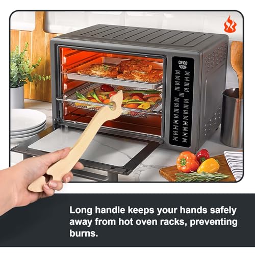 Snapklik.com : Wooden Oven Rack Puller 2 Pack Oven Long Handle Push ...