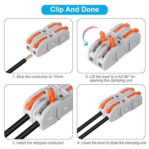 Snapklik.com : 50PCS Lever Wire Connectors, 1 To 1 Inline Assemblable ...