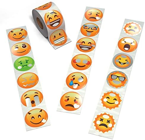 Amazon.com: Emoticon Stickers for Kids - 1.5" Circles - Smile Stickers ...