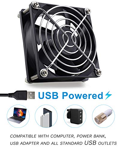 Snapklik.com : Dual 80mm USB Fan 80mm X 25mm 5V For Receiver DVR ...