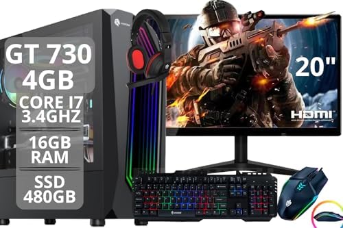 PC Gamer Completo Intel Core I7 3.4GHz 16GB DDR3 SSD 480GB Monitor 19 ...