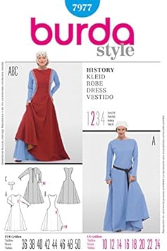 Amazon.com: Burda Ladies Easy Sewing Pattern 7977 Historical Damsel ...