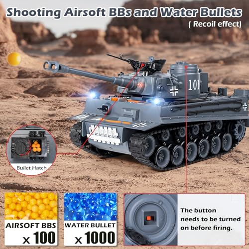 1:18 Remote Control Tank, 2.4Ghz WW2 German Tiger RC Tank Model - Scale ...