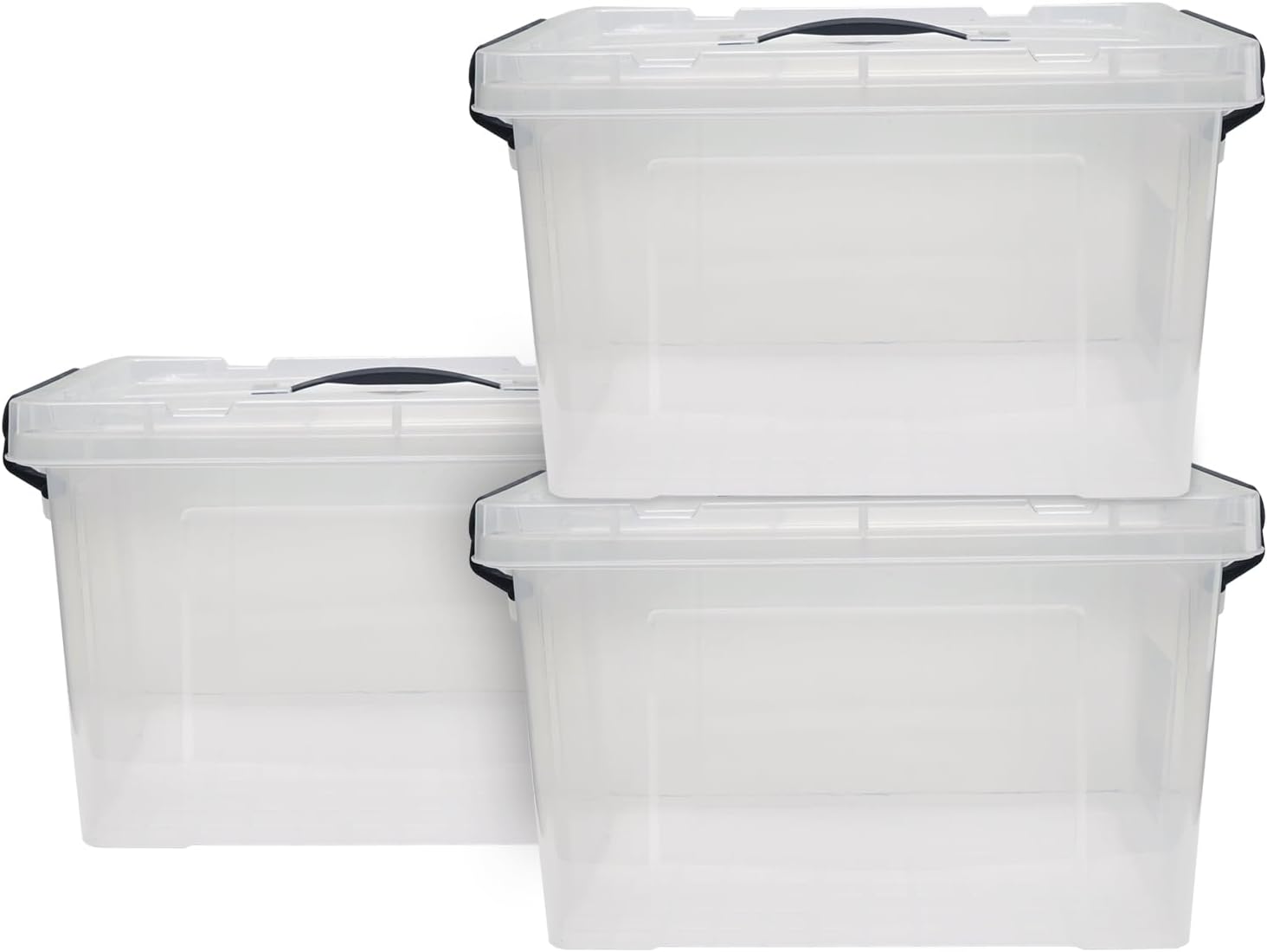 Amazon.com: Boutique All in One Clear Storage Boxes with Lids, Premium ...