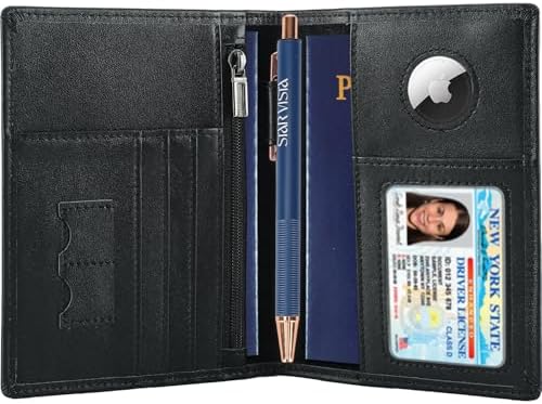 Amazon.com | STAR VISTA Phoenix Leather Passport Holder, Calfskin ...