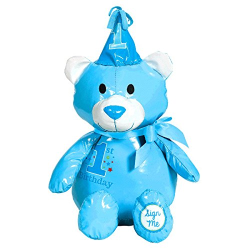 Amscan 1st Birthday Autograph Bear - Blue, 4 Ct. : Amazon.in: Toys & Games