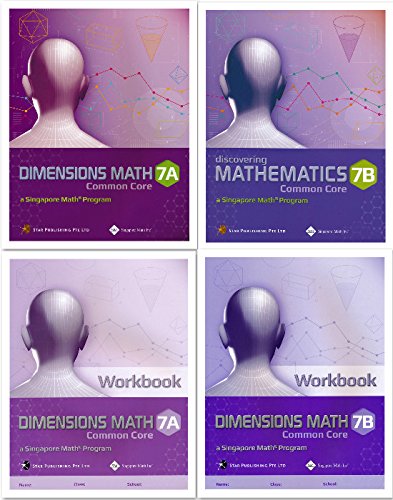 Dimensions Math Grade 7 Set (4 Books) - Textbooks 7A and 7B, Workbooks ...