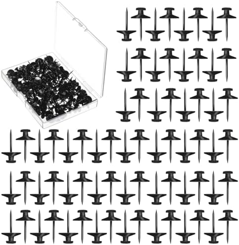 NEWEST 100PCS Double Headed Picture Hanging Nails, Black Push Pin for ...