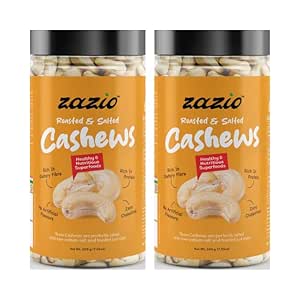 ZaZio Roasted Cashew, 200g X 2 | 100% Natural Premium Roasted & Salted ...