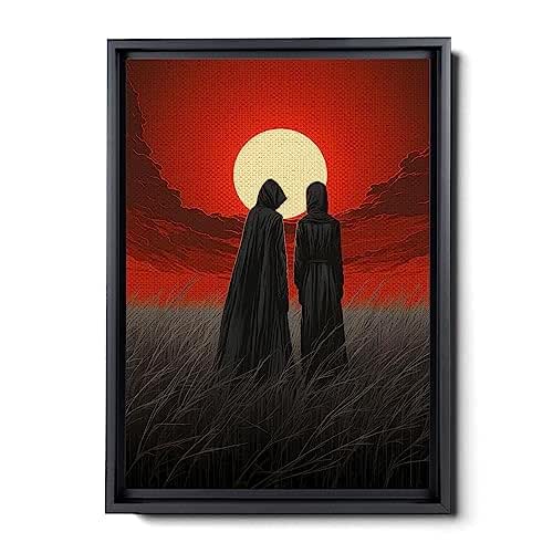 Amazon.com: Ghosts Moon Art Print, Ghost Couple Star Celestial Wall Art ...