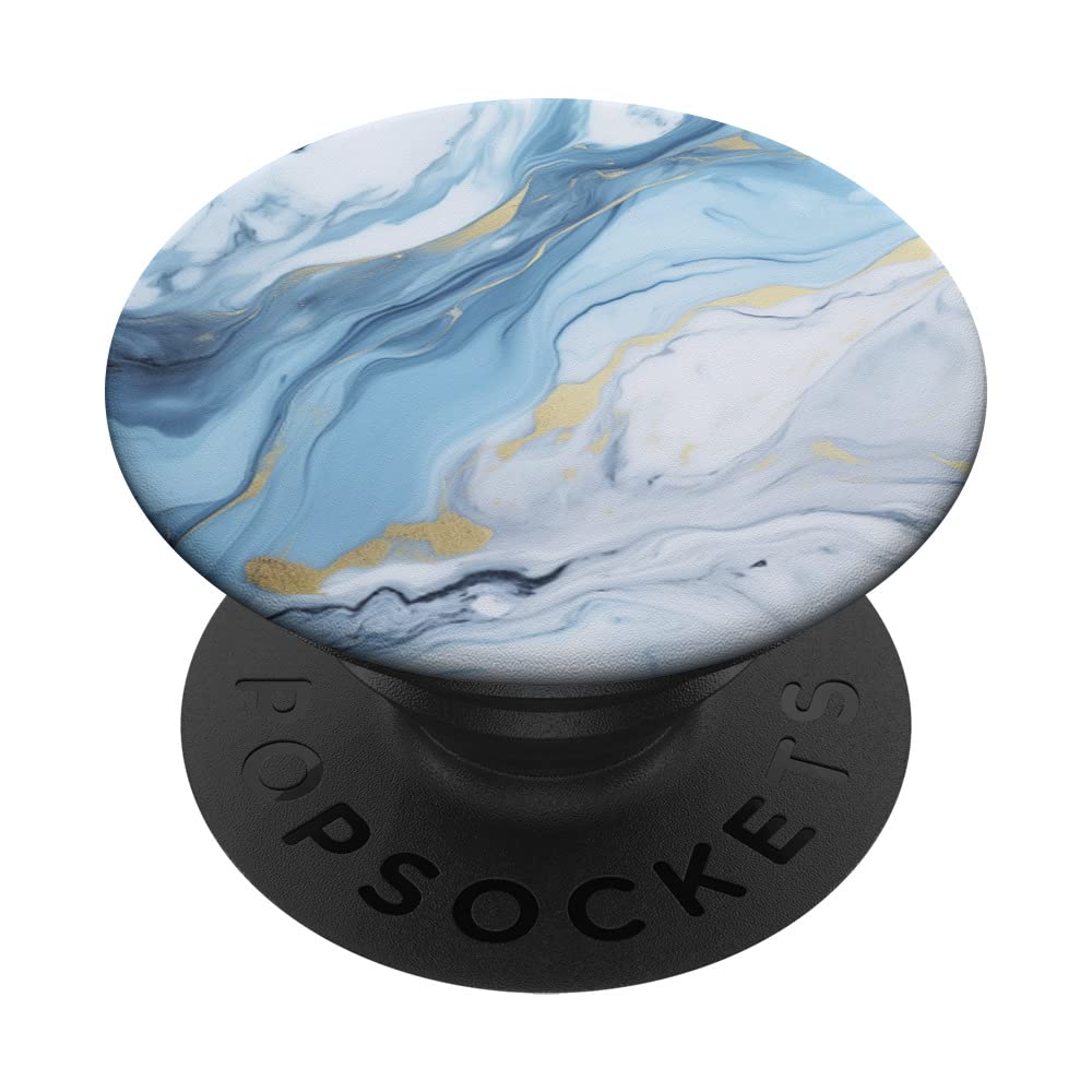 Amazon.com: Marble-like Blue and White Gold Pattern Aesthetic ...